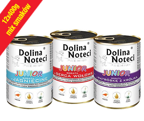 Telekarma.pl - karma dolina noteci premium junior puszki dla szczeniąt mix smaków - Mokra karma ...